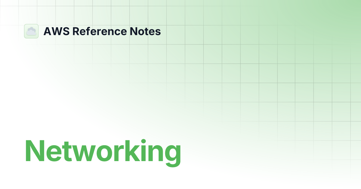 Networking | AWS Reference Notes