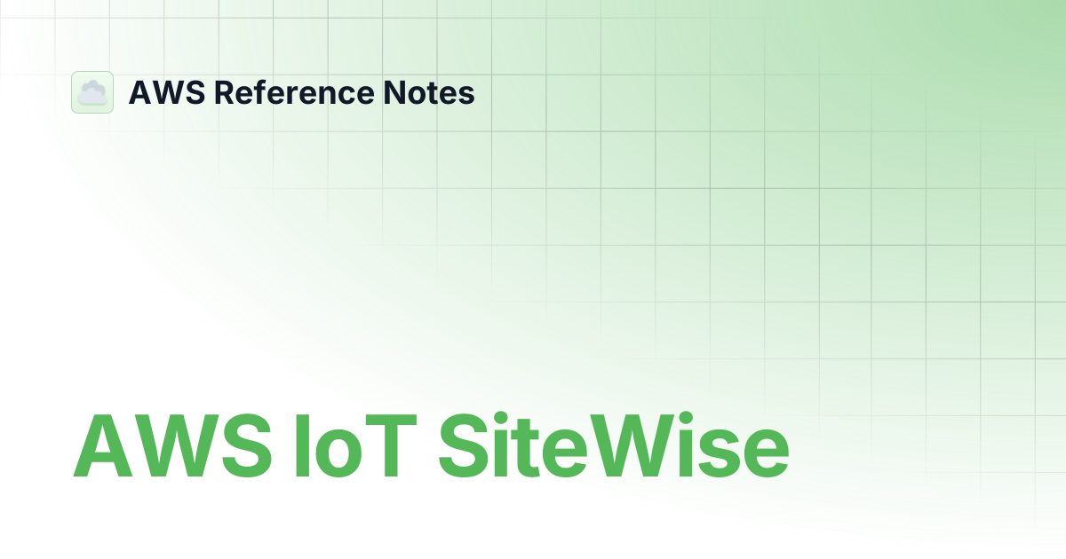 AWS IoT SiteWise | AWS Reference Notes